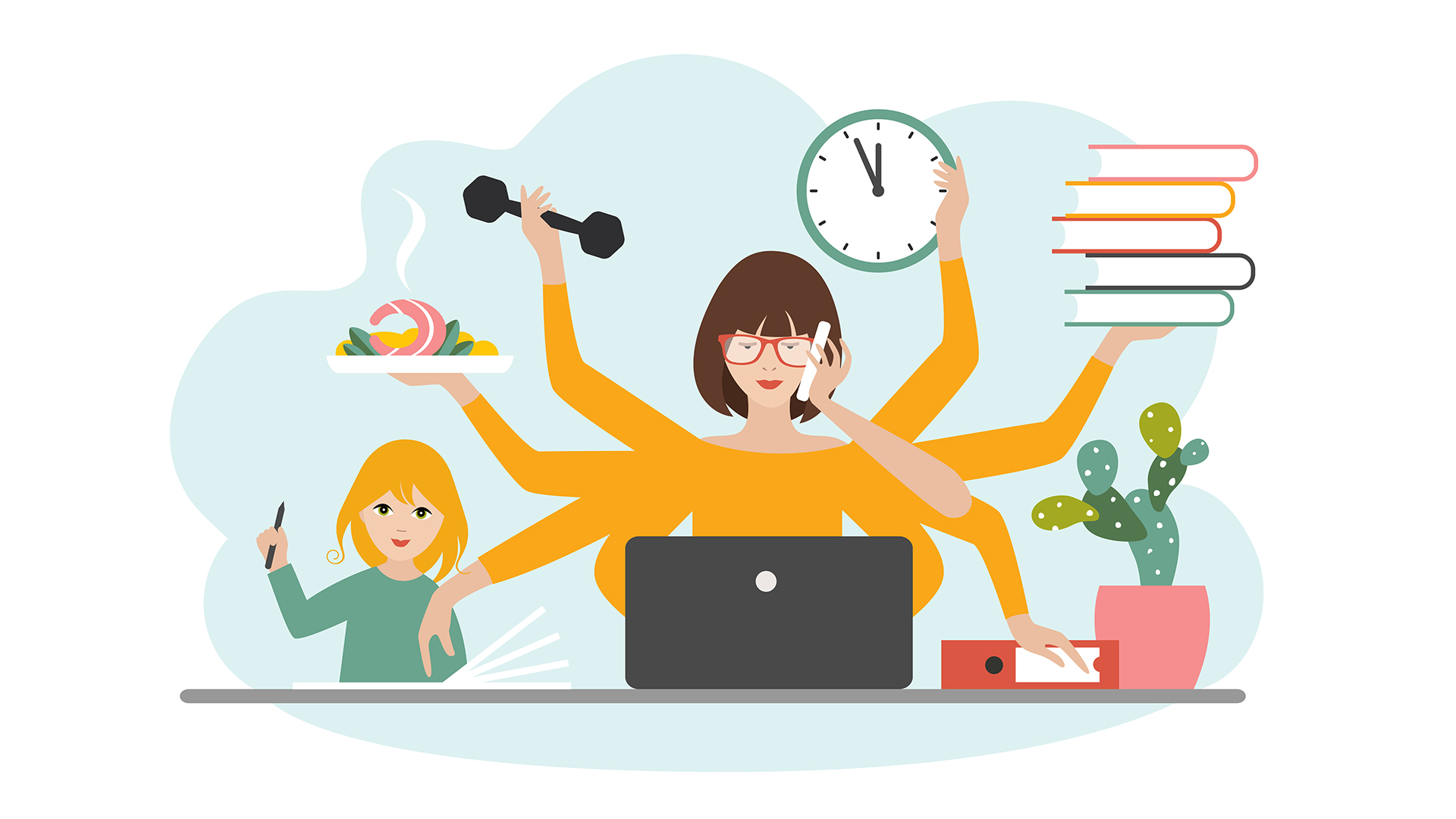 Busy Family Clipart